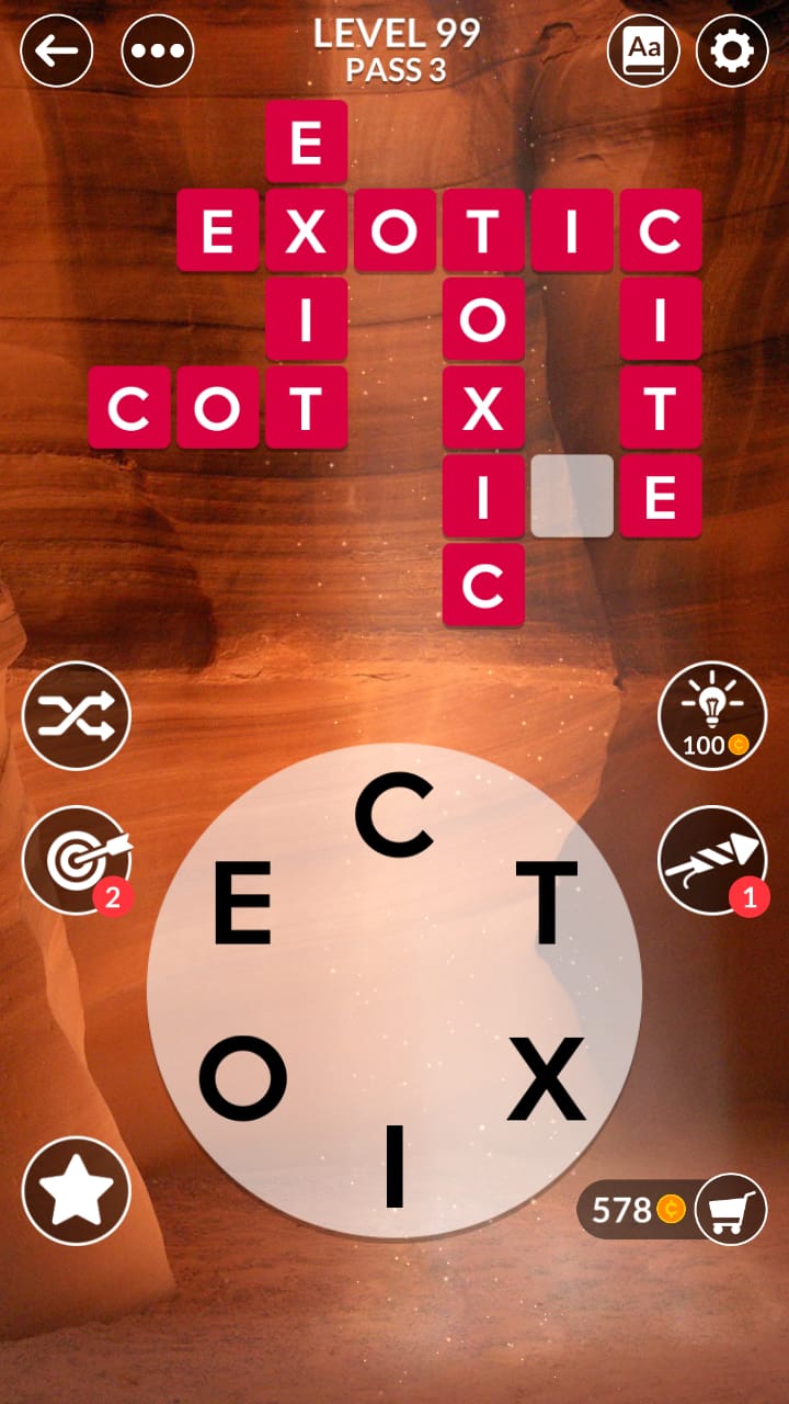 Wordscapes Level 99 Pass 3 Canyon Answers And Solutions