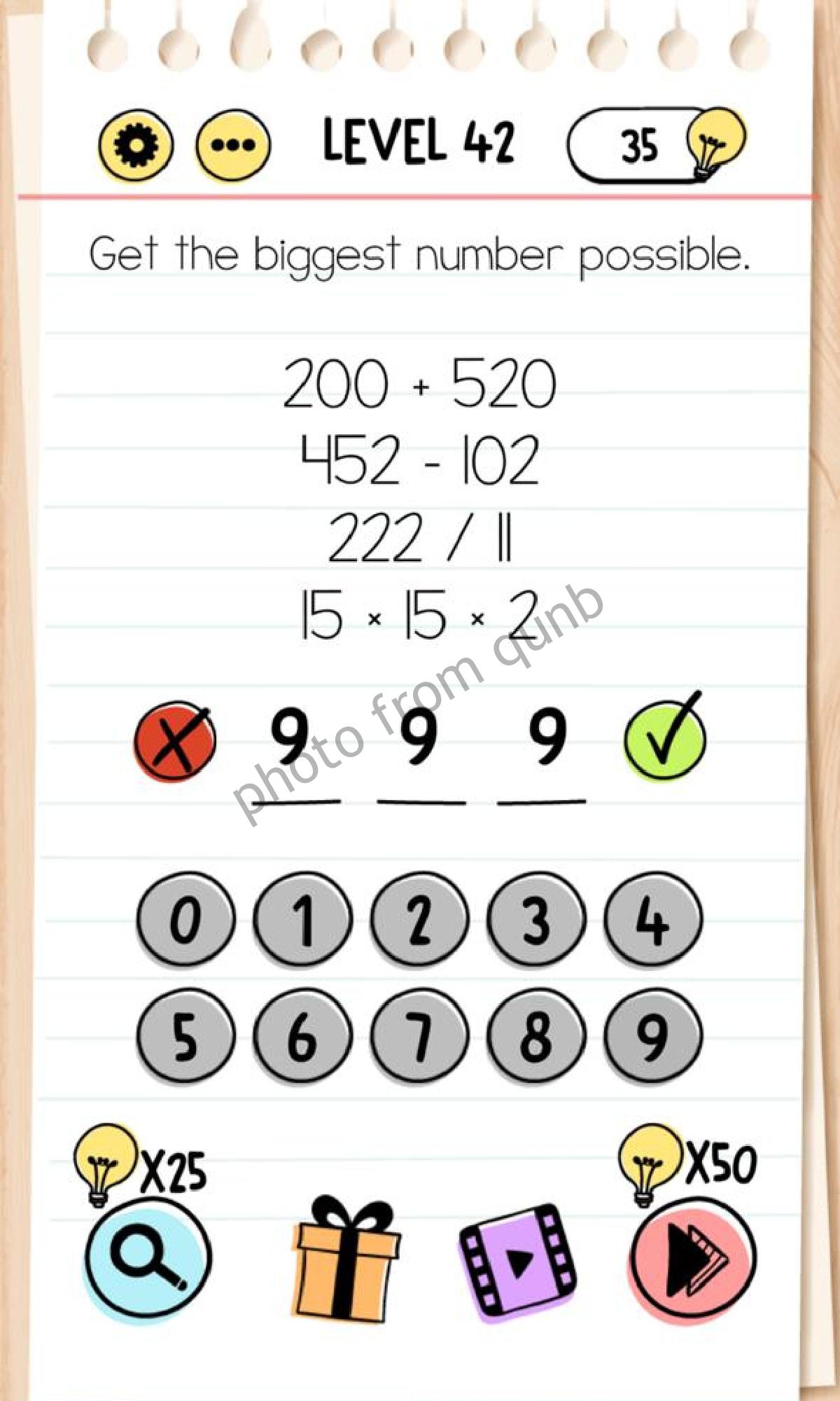 Brain Test Level 42 Get The Biggest Number Possible Answers Solutions