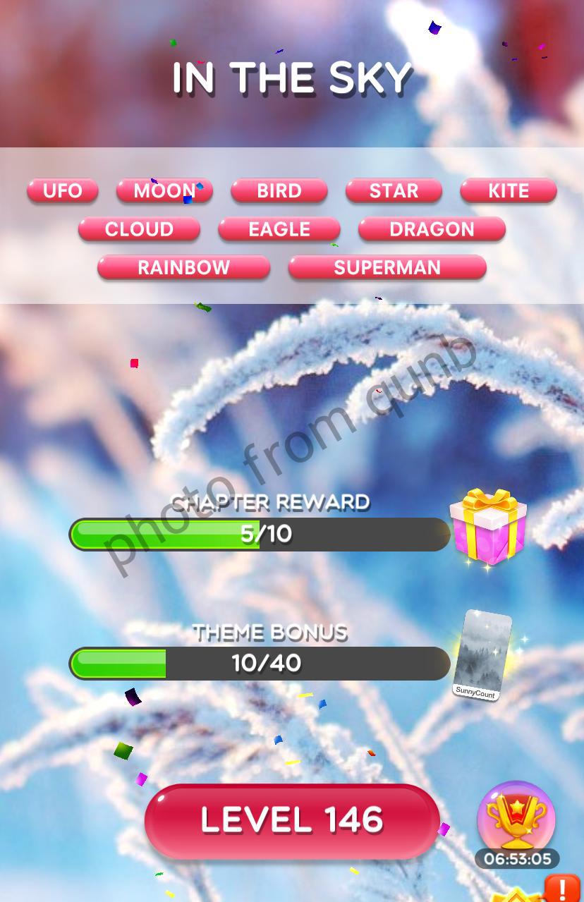 Word Crush Level 145 In The Sky Answers Qunb