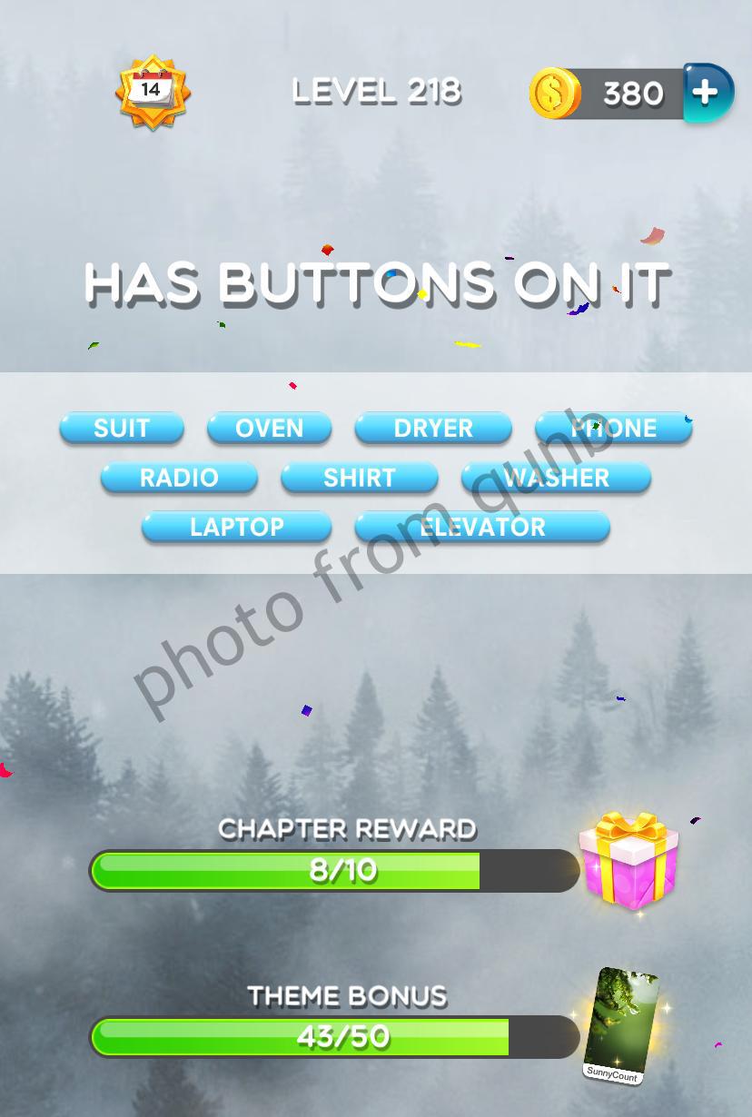 Word Crush Level 218 Has Buttons On It Answers