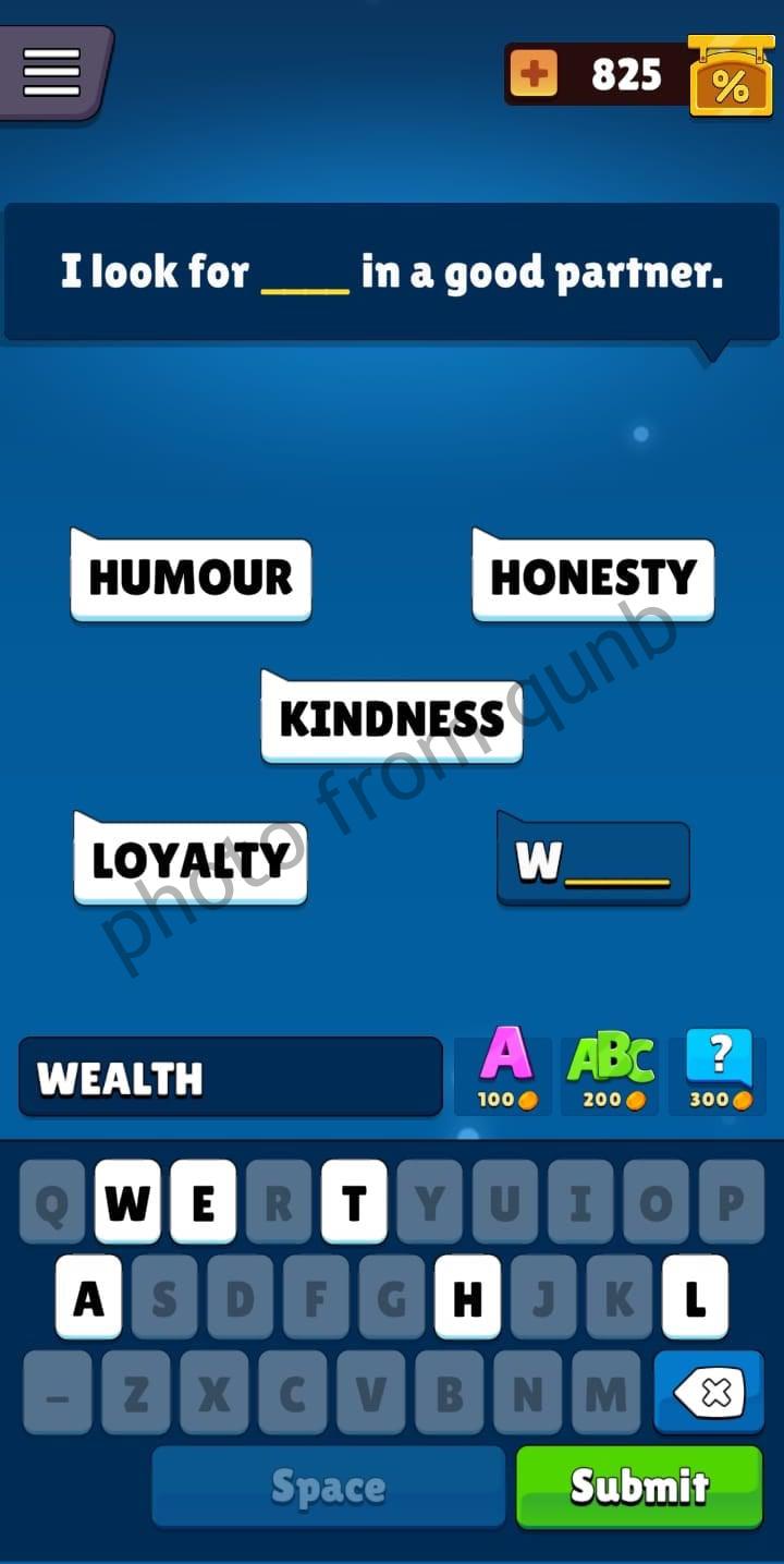 I Look For In A Good Partner Popular Words Level 124 I Look For In A Good Partner Popular Words Level 124