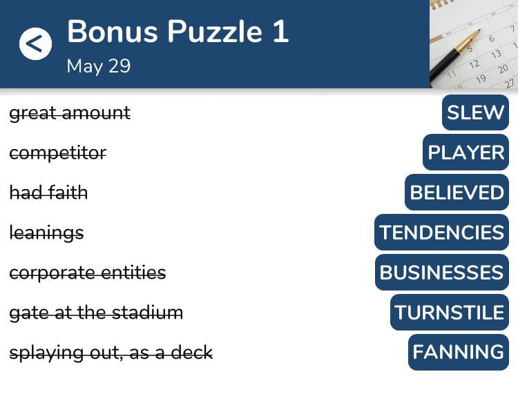 7 Little Words Bonus 1 May 29 2023 Qunb 7 Little Words Bonus 1 May 29 2023 Qunb
