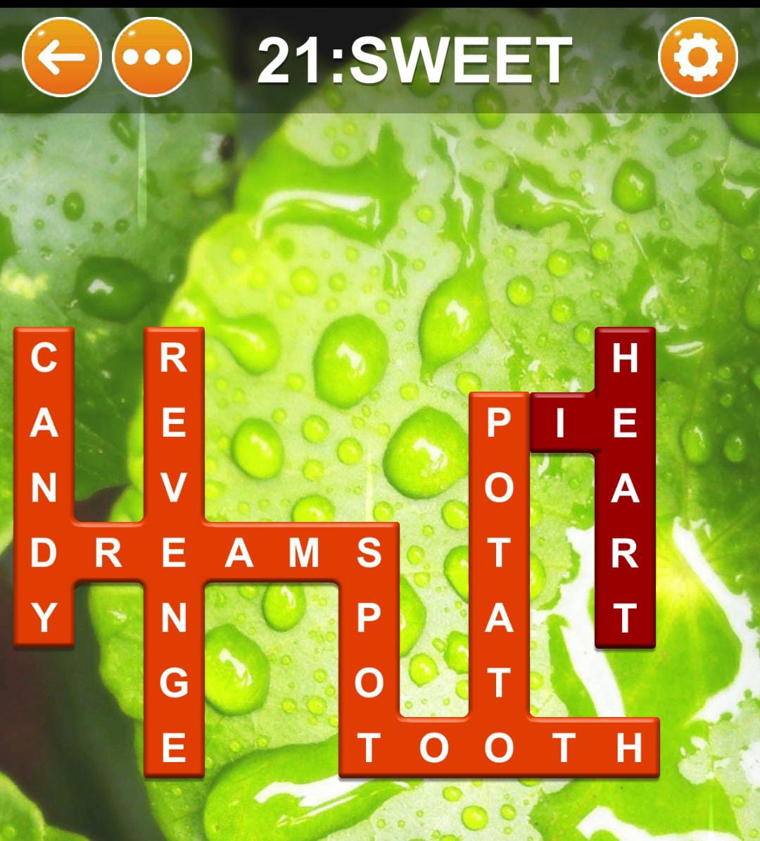Word Cross Jigsaw Level 21 Sweet Answers