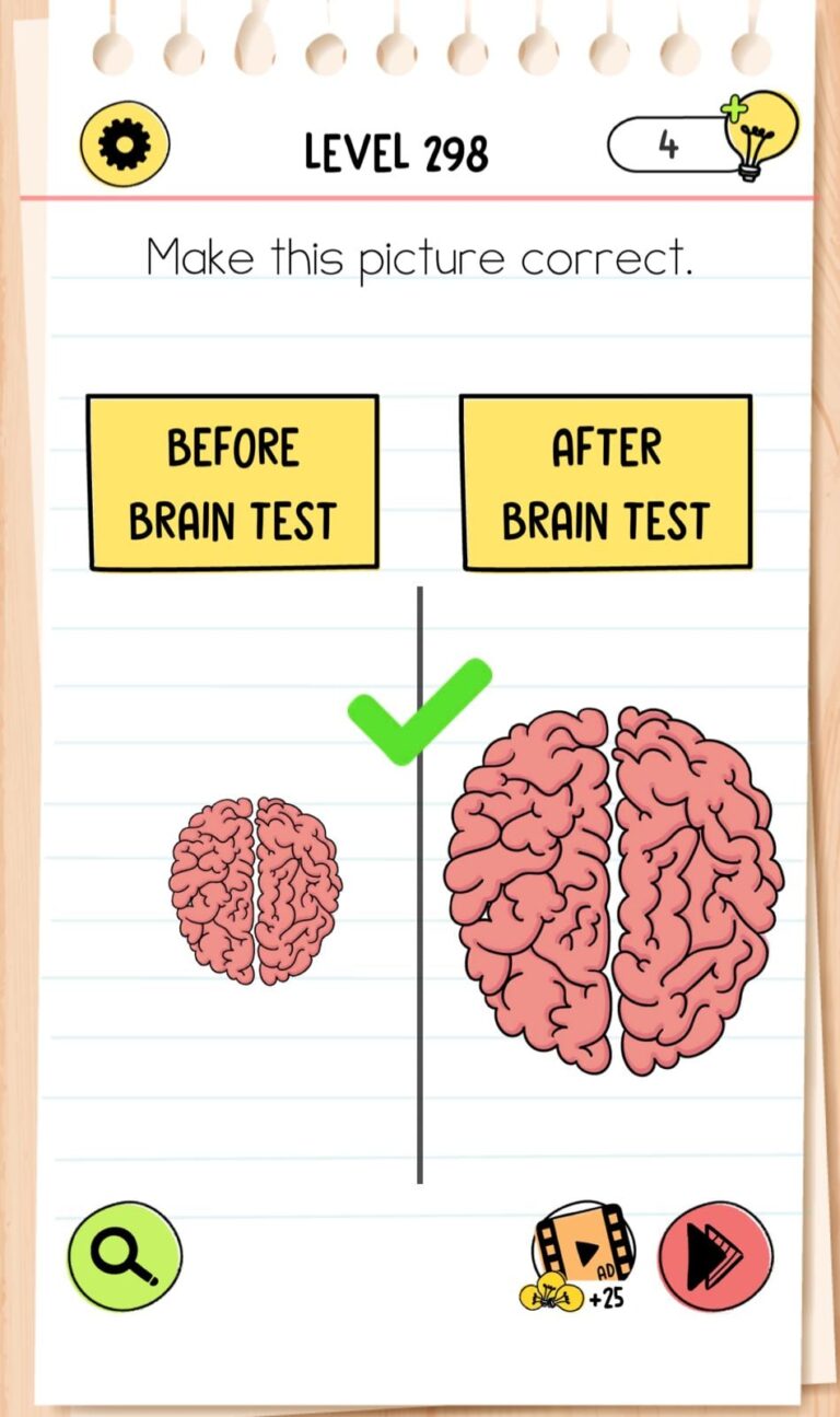 Brain Test 4 Level 298 Answers and Solutions - qunb