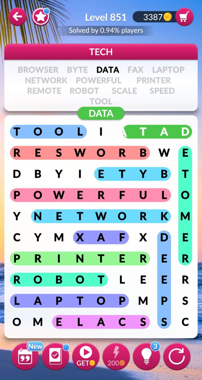 Word Search Explorer Level 851 Tech Answers - qunb