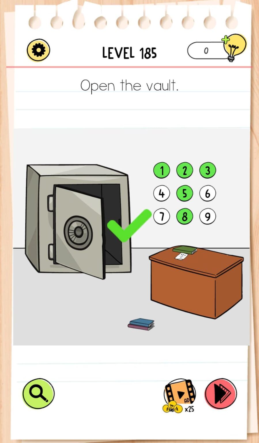 Brain Test All-Star Level 185 Open the vault Answer - qunb
