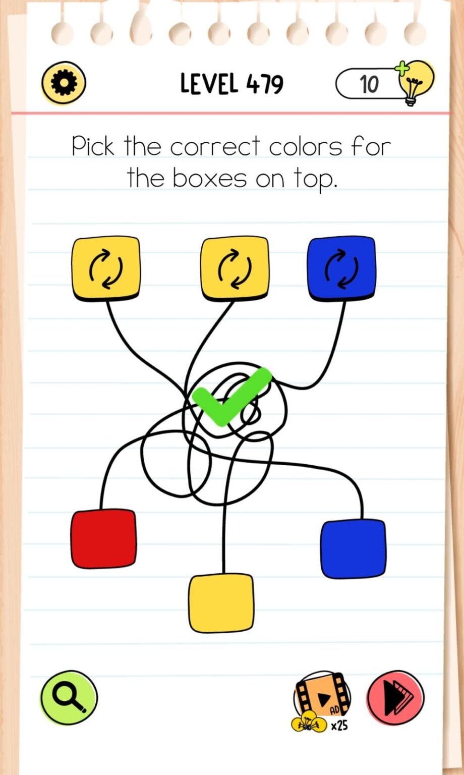 Brain Test All-Star Level 479 Pick the correct colors for the boxes on ...