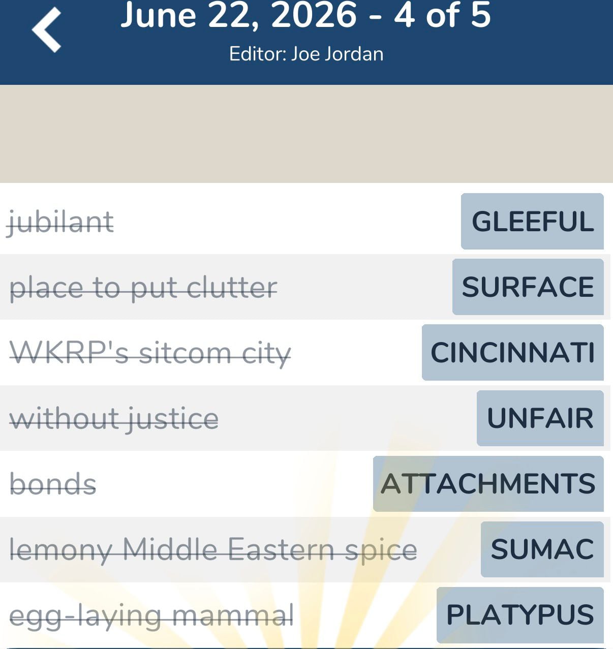 7 Little Words June 22 2026 Answers Answers all in one Page